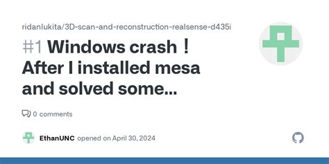 Windows Crash！after I Installed Mesa And Solved Some Problems With