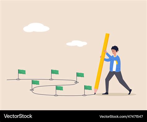 Roadmap Concept Workflow Or Working Process Vector Image