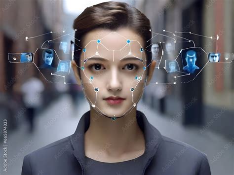 Person In Front Of A Computer Applying Face Detection Latest Technology Enhancement For