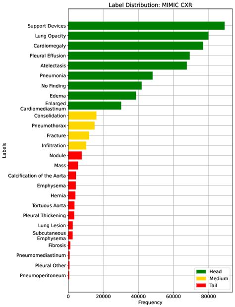 Distribution Of The 26 Labels In The Mimic Cxr 10 Dataset Head