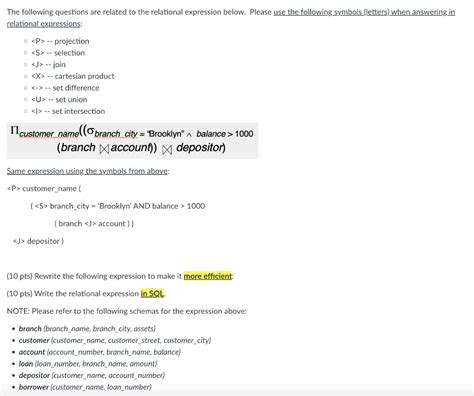 Solved The Following Questions Are Related To The Relational