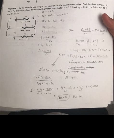 Solved Write Down The Loop And Junction Equation For The Chegg Com