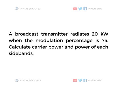 Solution Calculate Carrier Power And Power Of Each Sidebands