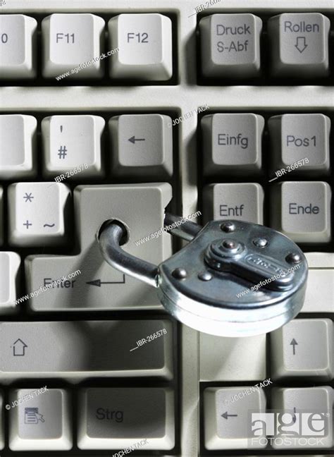 Symbolic Photo Computer Safety Keyboard With Lock Stock Photo Picture And Rights Managed
