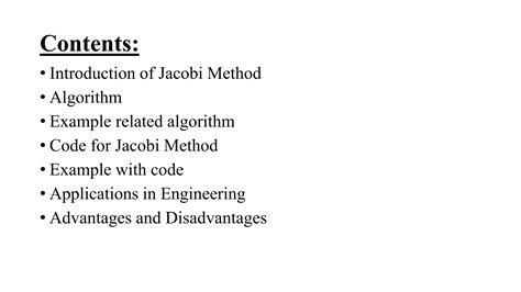 Jacobi Method Ppt