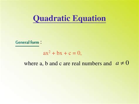 PPT Quadratic Equation PowerPoint Presentation Free Download ID