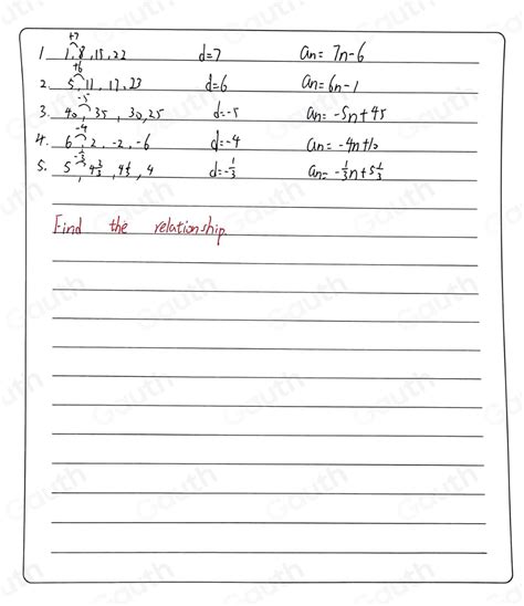 Solved A Find The Common Difference And The Nth Term Of Each Arithmetic Sequence Given Common