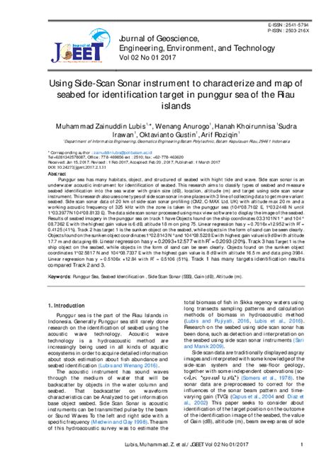 Pdf Using Side Scan Sonar Instrument To Characterize And Map Of