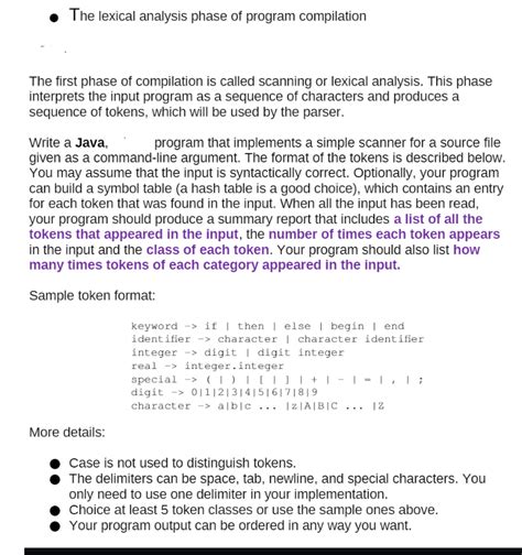 Solved • The Lexical Analysis Phase Of Program Compilation