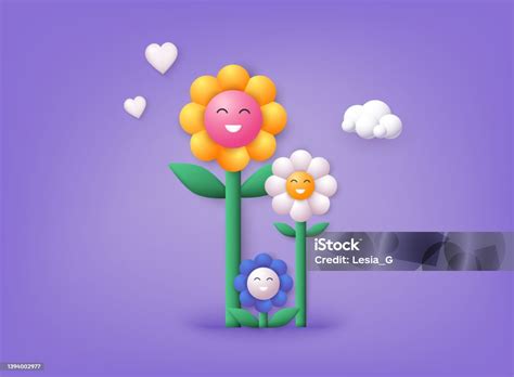 다채로운 데이지 꽃 컬렉션 귀여운 만화 데이지 플라워 페이스 이모티콘 태양 하늘에 대한 스톡 벡터 아트 및 기타 이미지 태양 하늘 꽃 식물 자연 Istock