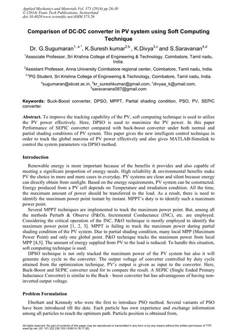 Pdf Comparison Of Dc Dc Converter In Pv System Using Soft Computing Technique