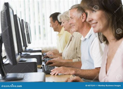 Adult Babes In A Computer Lab Stock Image Image Of Mature People 6075241