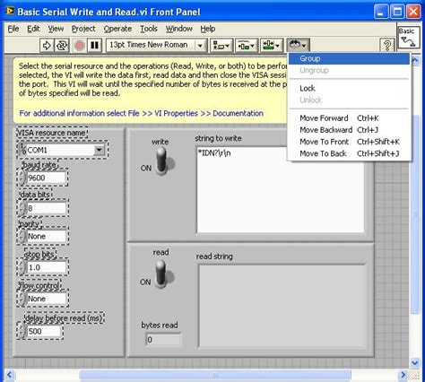 Solved How Are Controls Grouped In Basic Serial Write And Readvi