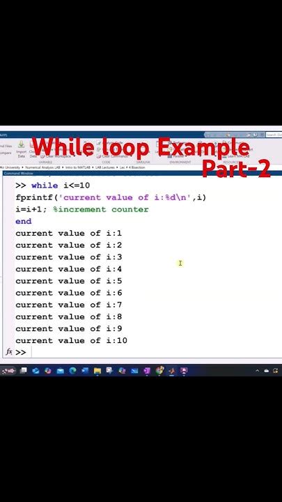 While Loop Example Tutorial Part 2 Matlabsproject Matlab Codingtutorial Whileloop