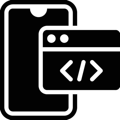 Front End Mobile Programming Mobile App Glyph Solid Icon 60441675