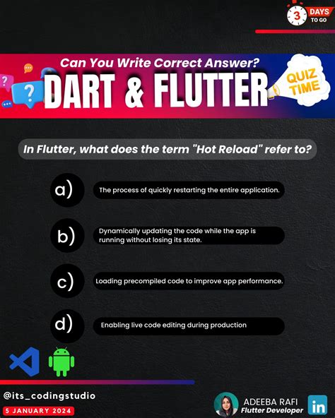 test your knowledge in flutter with adeeba rafi adeeba rafi posted on the topic linkedin