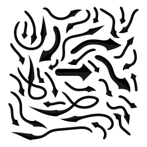 Premium Vector Black Directional Arrow Sign Or Icon Set Design Hand Drawn Arrow Design