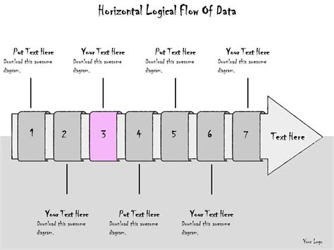 Business Ppt Diagram Horizontal Logical Flow Of Data Powerpoint Template Presentation