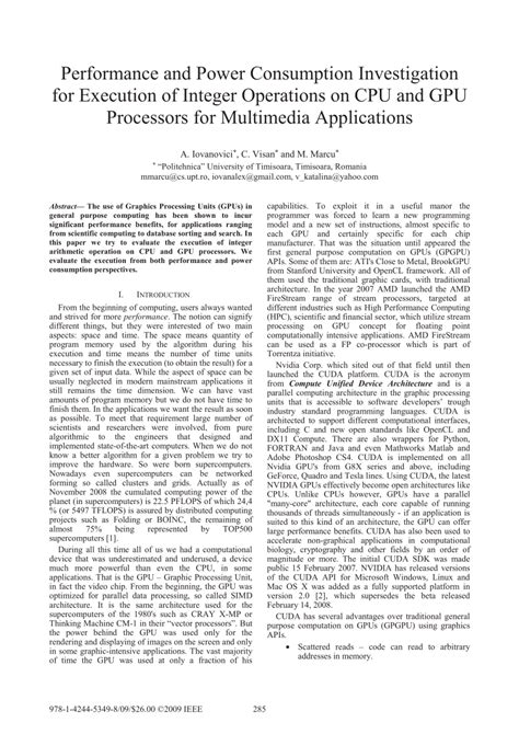 Pdf Performance And Power Consumption Investigation For Execution Of Integer Operations On Cpu