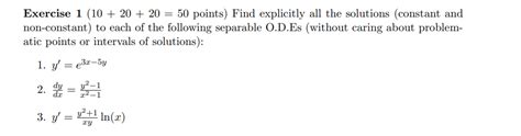 Solved Exercise 1 10 20 20 50 Points Find Explicitly Chegg Com