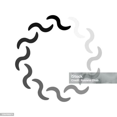 흰색 배경에 원의 형태로 물결 모양의 회색 선 흰색 배경에 격리된 간단한 벡터 그림입니다 검은색에 대한 스톡 벡터 아트 및 기타 이미지 Istock