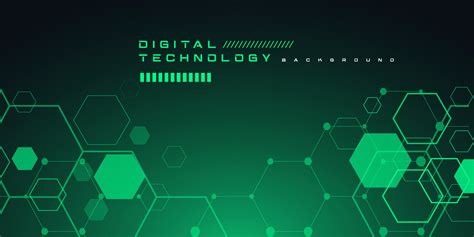 Technology Digital Futuristic Internet Network Connection Black Green Background Blue Abstract