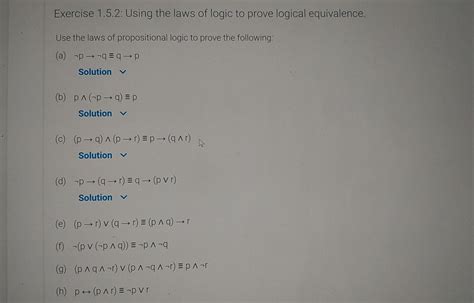 Solved Exercise Using The Laws Of Logic To Prove Chegg Com