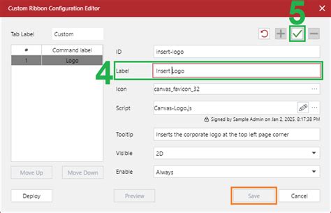 Managing Custom Ribbon Tab And Buttons Evcreate Api