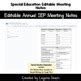 IEP Editable Meeting Notes Template For Google Doc Special Education