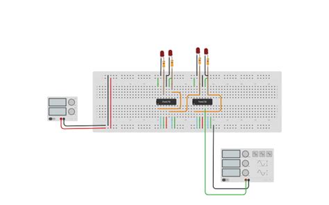 Circuit Design 4 Bit Asynchronous Counter Tinkercad