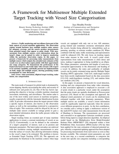 Pdf A Framework For Multisensor Multiple Extended Target Tracking