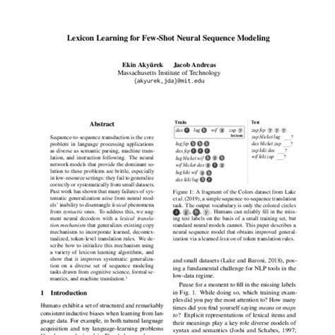 Lexicon Learning For Few Shot Sequence Modeling Acl Anthology