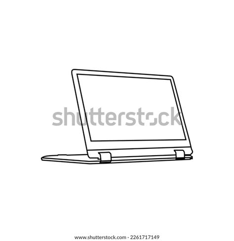 Rotate Laptop Screen Linear Design Stock Vector Royalty Free 2261717149 Shutterstock