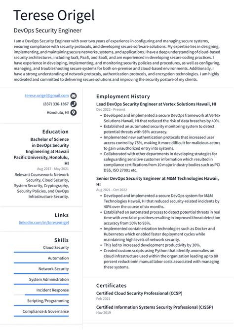 Amazon Devops Security Engineer Resume Examples Resumecat