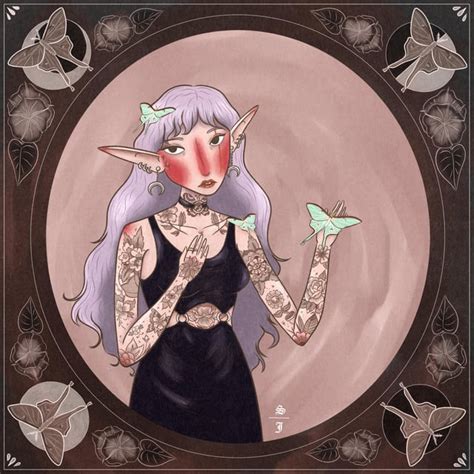 Dark Elf Luna Moth Rdarkartwork