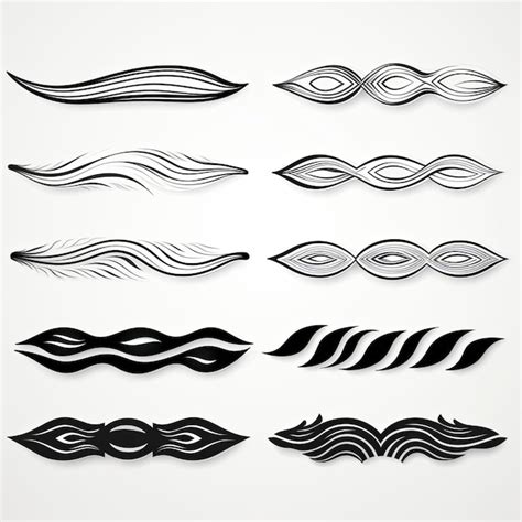 Black Linear Page Dividers Elements On White Background Premium Ai