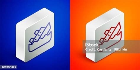 파란색과 주황색 배경에 격리 된 등색 선 침몰 유람선 아이콘 여행 관광 해상 교통 항해 여객선 크루즈 라이너 실버 스퀘어 버튼