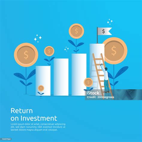 계단 성과 목표 성공 플래그의 비즈니스 개념입니다 투자 수익률 Roi 금융 성장 비전 상승 화살표 그래프 차트 비즈니스 수익을