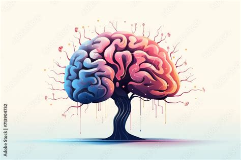 3d brain icon vector space illustration cognitive science educational