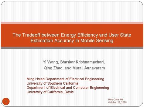 The Tradeoff Between Energy Efficiency And User State