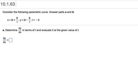 solved consider the following parametric curve answer parts