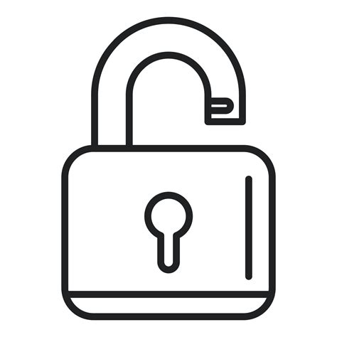 Padlock Icon Outline Vector Digital Interface 16160723 Vector Art At Vecteezy
