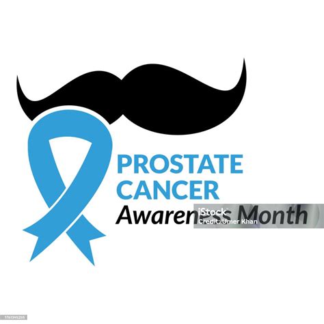 남성 건강 전립선암 11월 인식의 달 포스터 사회적 연대 캠페인 남자 전립선 암에 대한 면도 11 월 이벤트에 대한 블루 리본의 벡터 기호 Movember에 대한 스톡 벡터