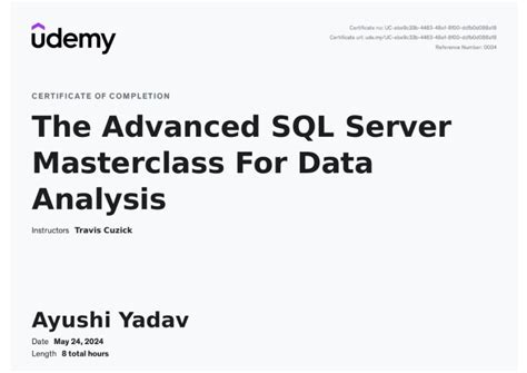 Ayushi Yadav On Linkedin Learning Udemy Certificate Sql Dataanalysis