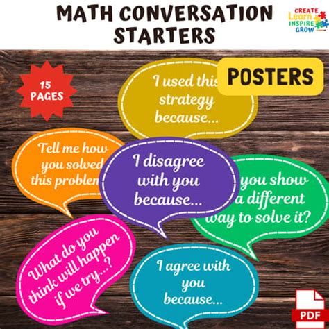 Math Conversation Starters Posters Critical Thinking And Problem Solving