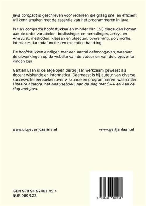 Java Compact Gertjan Laan Boek 9789492481054 Bruna