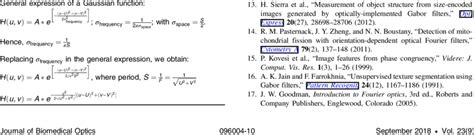 Expression For Gabor Filters In Frequency Domain Download Table