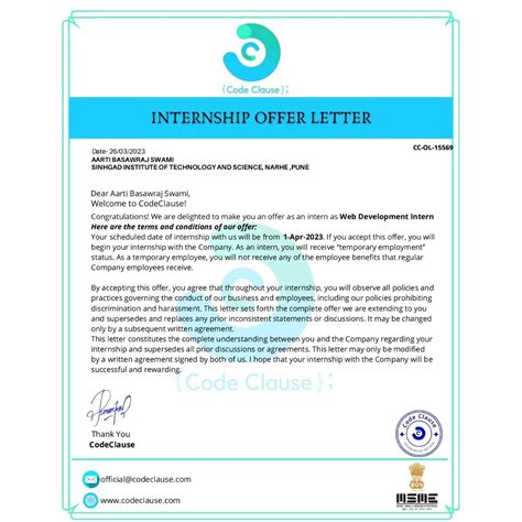 Aarti Swami On Linkedin Webdevelopment Intern Codeclause