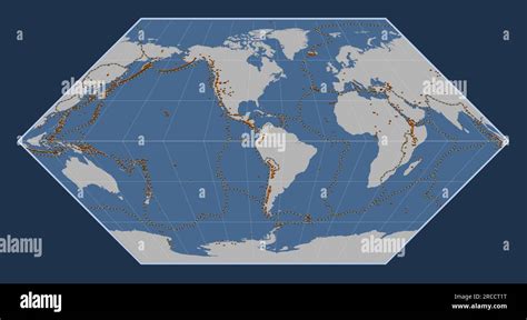 Shape Of The North Andes Tectonic Plate On The Solid Contour Map In The Eckert I Projection