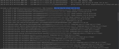 data too long for column crm at row 1 spring boot 3 desenvolva uma